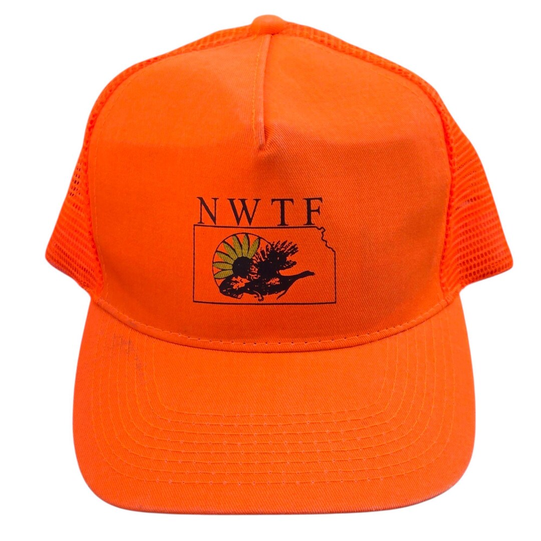 NWTF Orange Mesh Trucker Snapback Hat Cap National Wild Turkey ...