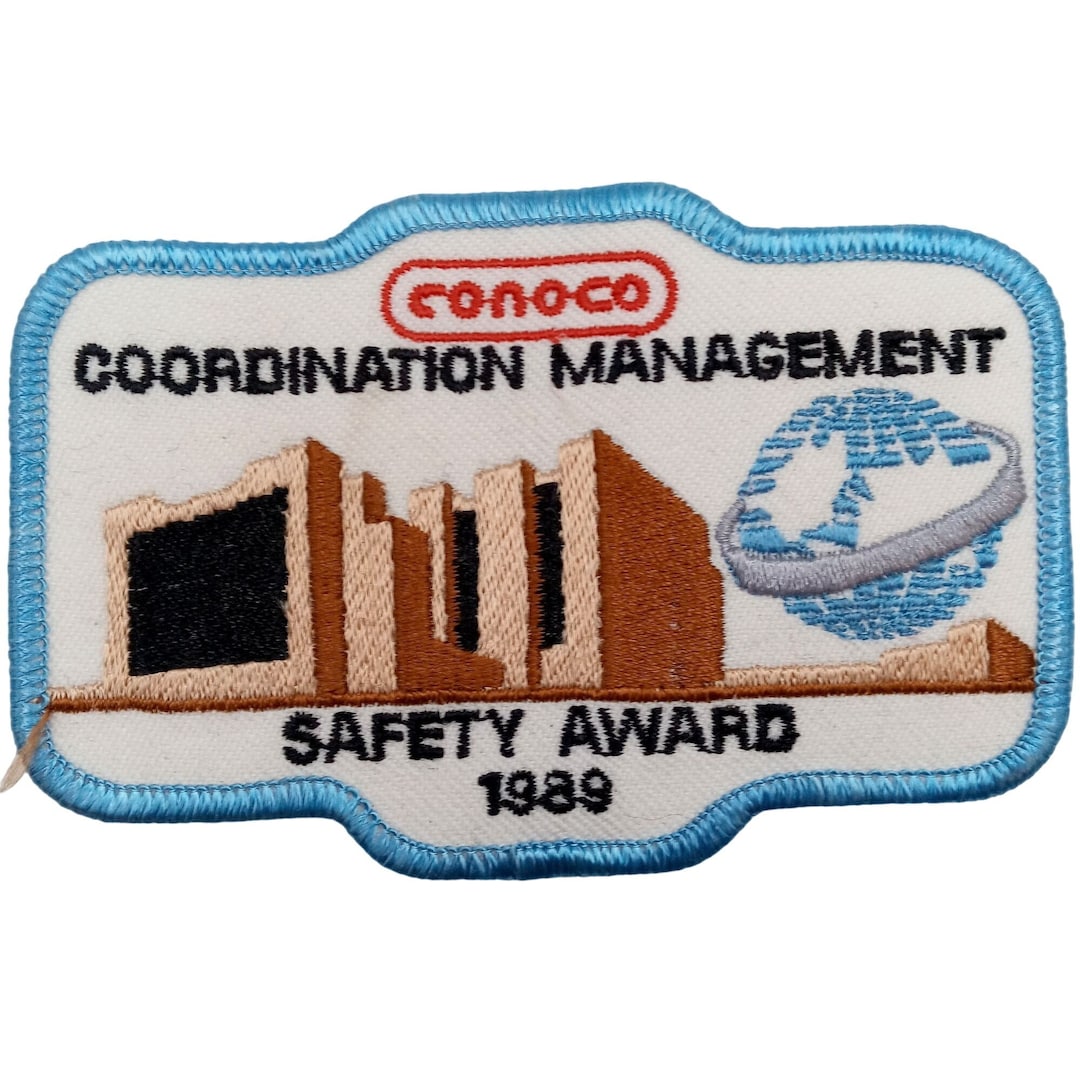 Conoco Uniform Patch 1989 Vintage Safety Award Coordination Management Ponca City Gas Oil - Etsy