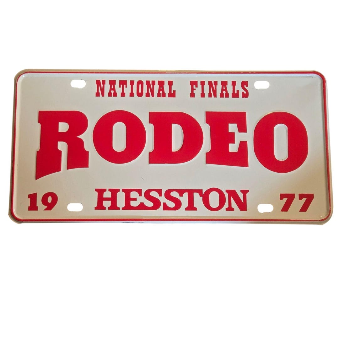 National Finals Rodeo License Plate Hesston 1977 NFR Cowboy Collectible ...