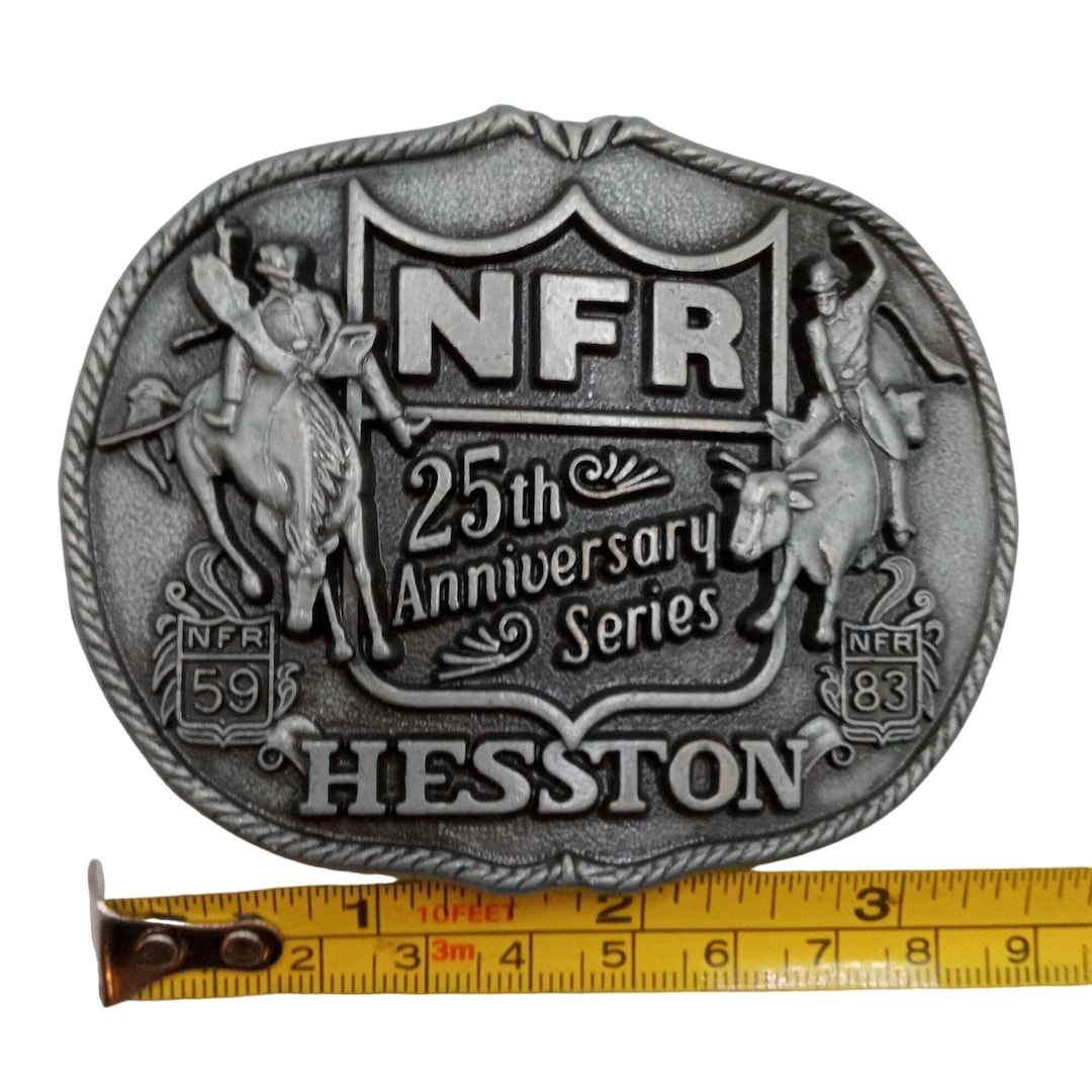 1983 NFR Rodeo Belt Buckle Bronc Bull Riding Cowboy Vintage National ...