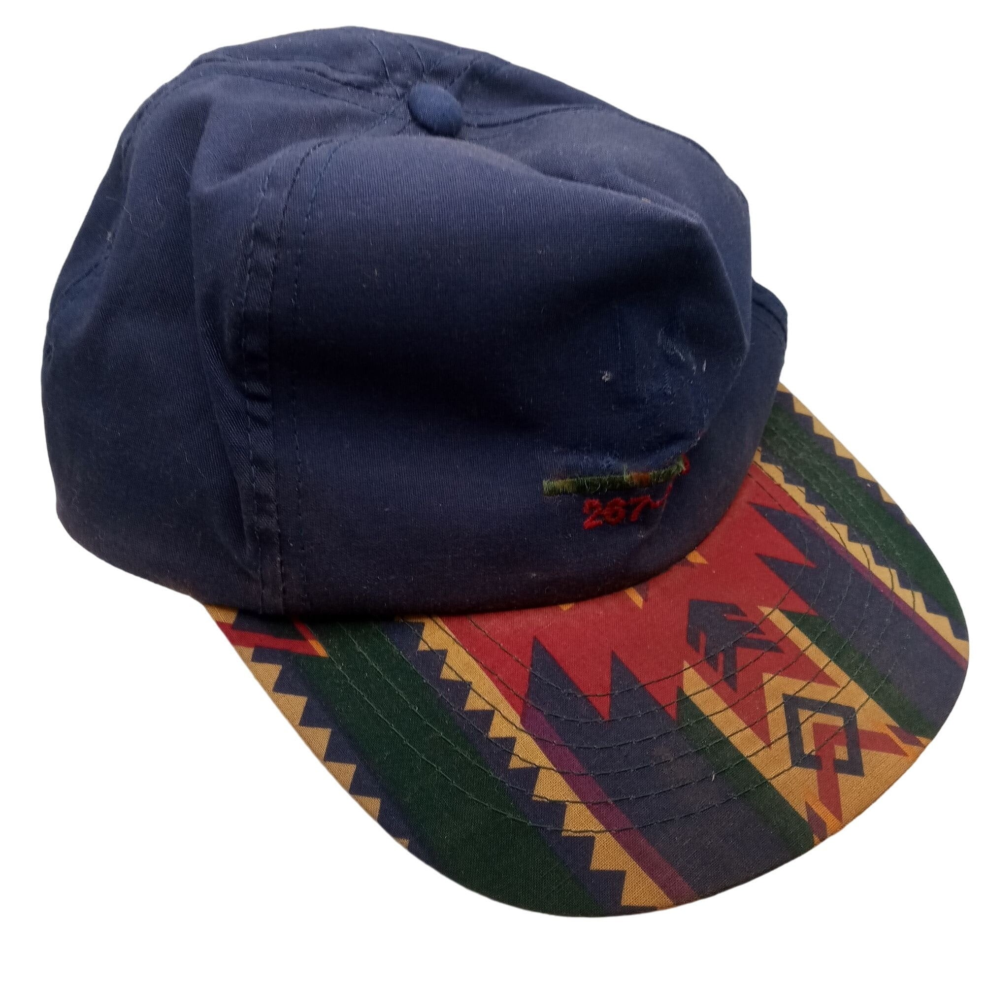 Blue Aztec Design Snapback Hat Cap AS IS READ Grungy Well Worn - Etsy