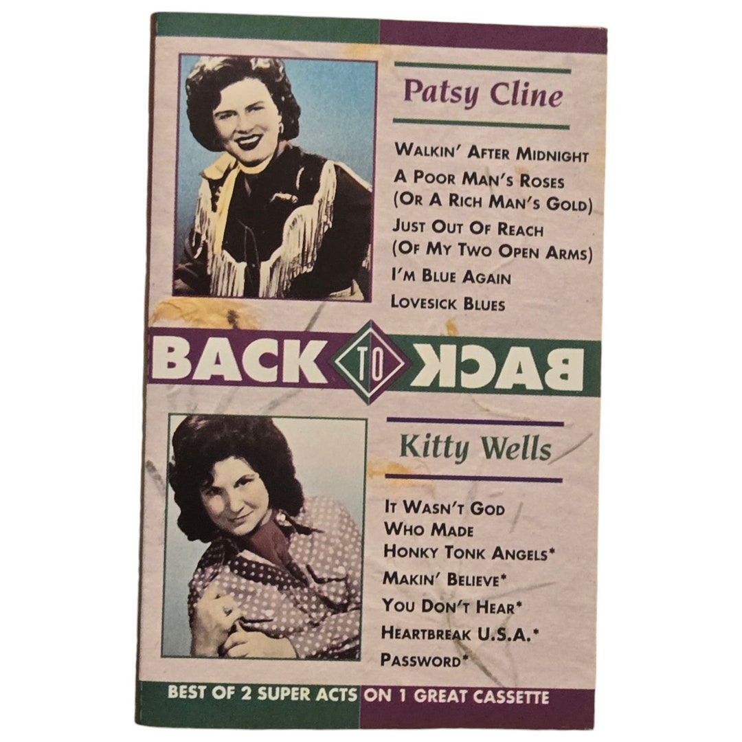 Patsy Cline and Kitty Wells Cassette Tape Back to Back Hits Country ...