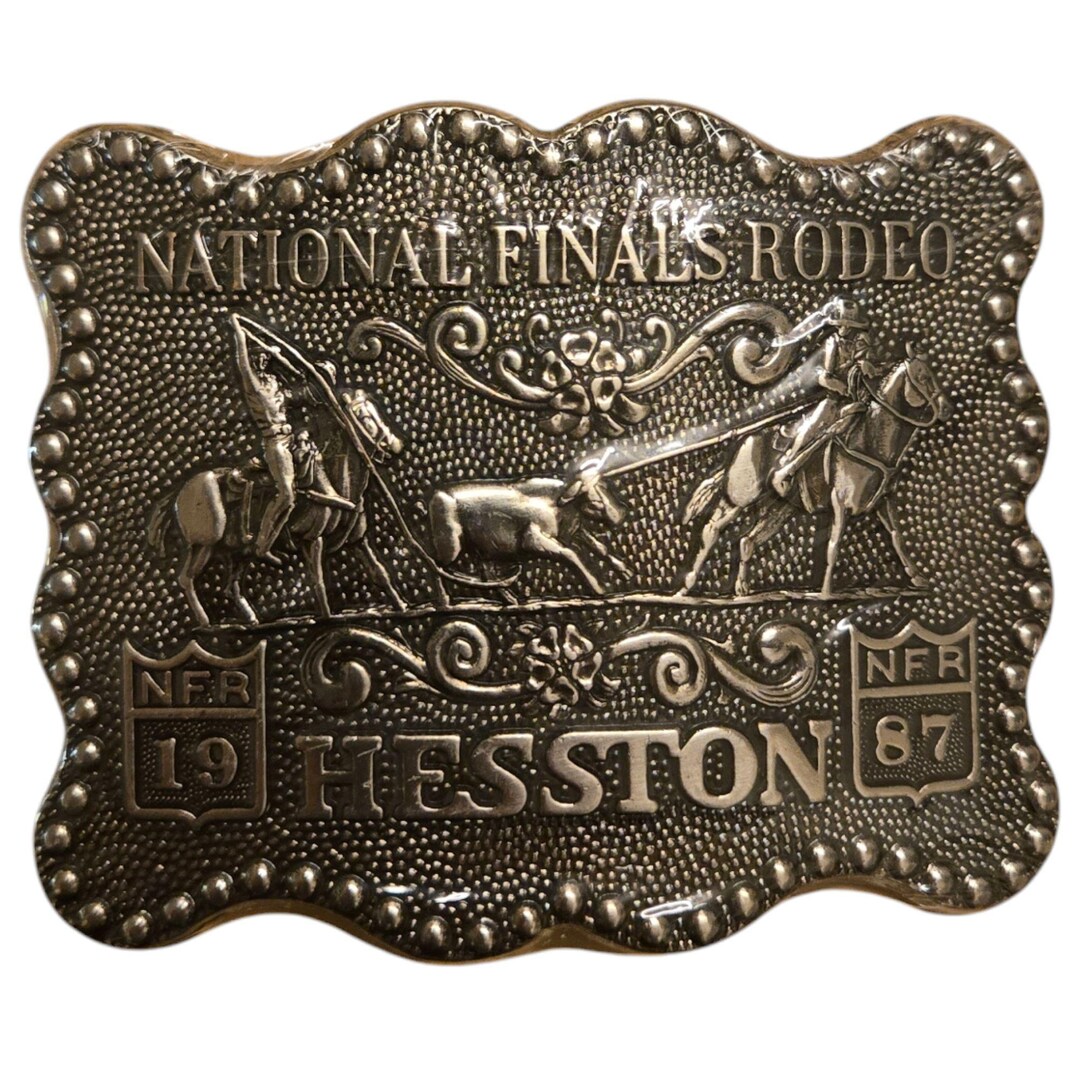 1987 NFR Rodeo Belt Buckle NOS Team Roping National Finals Cowboy ...
