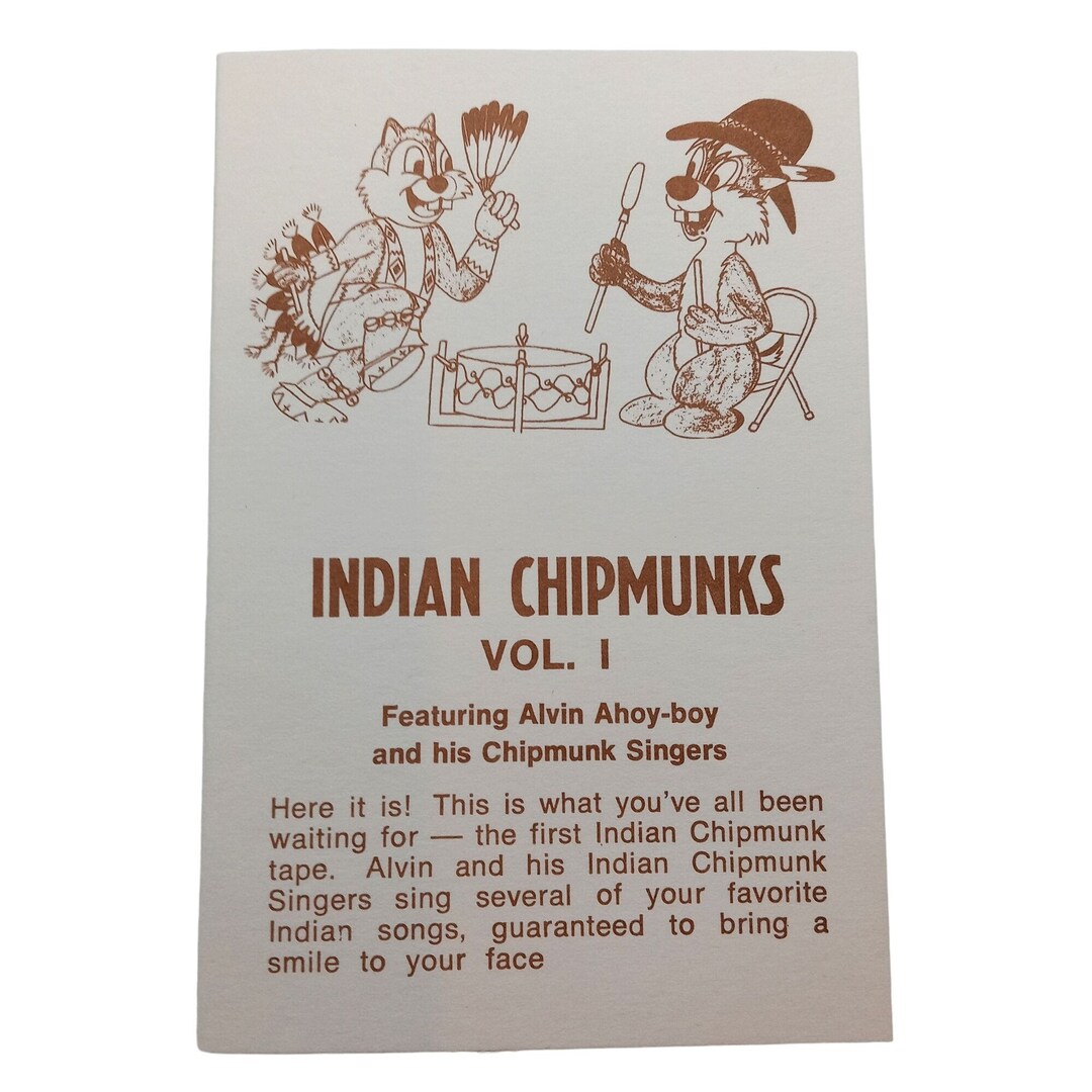 Indian Chipmunks Cassette Tape Volume 1 Vintage 1980s Native American ...