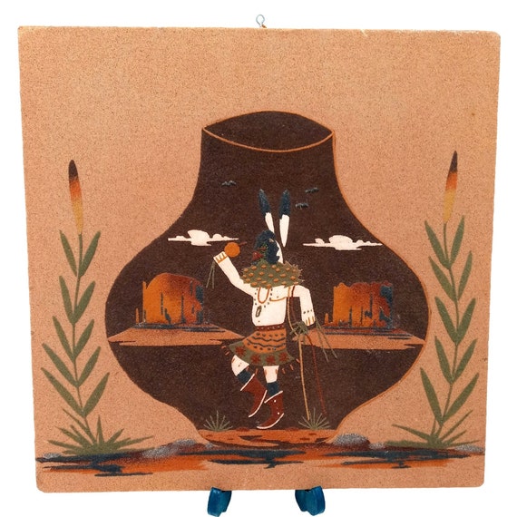 Pottery Sand Art Painting Vintage Pueblo Native American | Etsy