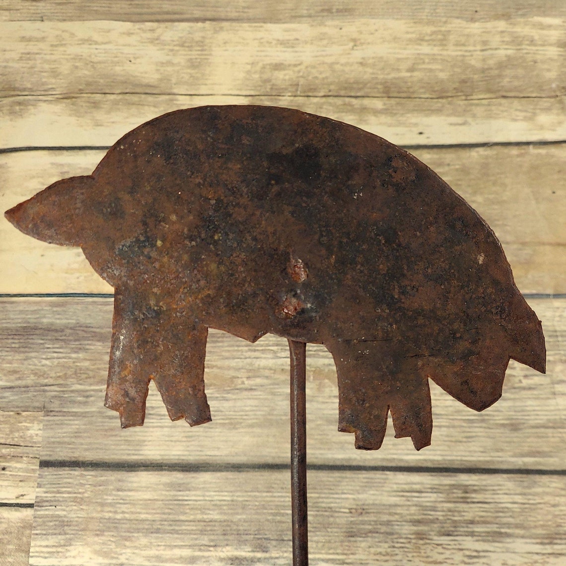 Metal Pig Statue Folk Art Farmhouse Vintage Sculpture Cut Out | Etsy