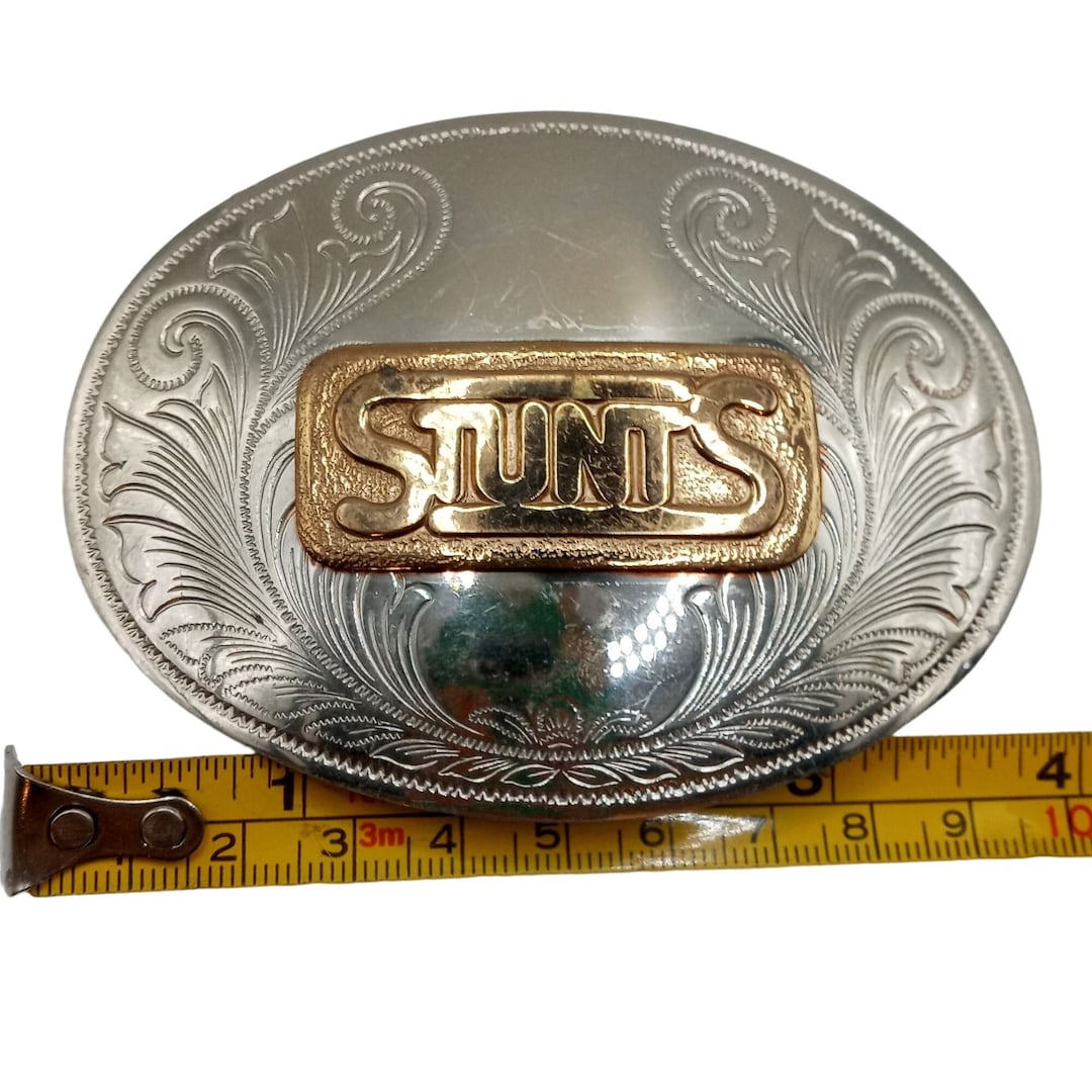 Stunts Belt Buckle Vintage Rodeo Cowboy Country Western Wear - Etsy