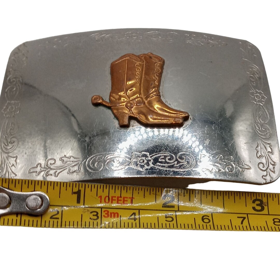 Cowboy Boots Belt Buckle Spurs Rodeo Vintage Lyntone Country Rockabilly ...