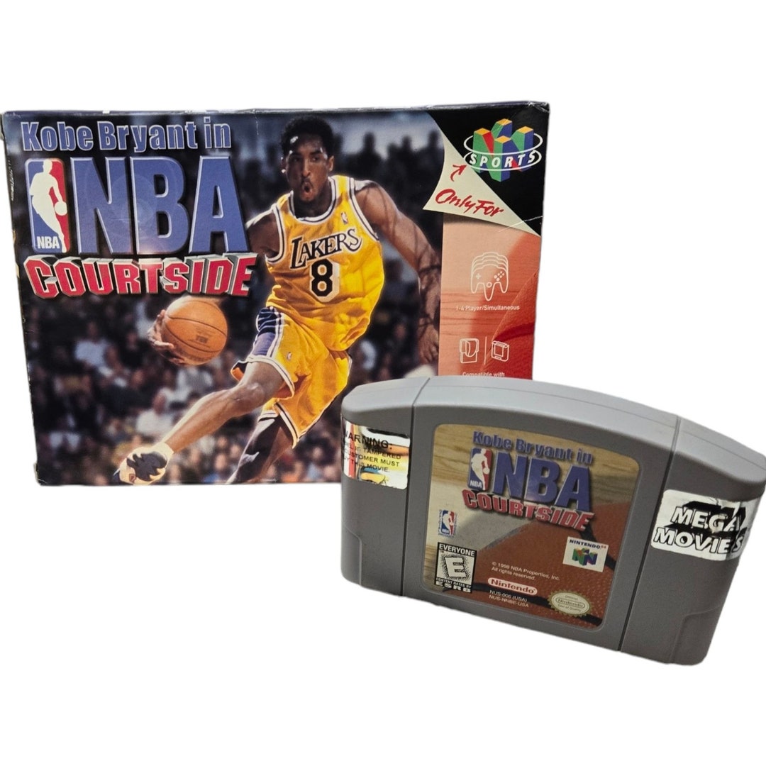 Kobe Bryant NBA Courtside 64 Game Vintage N64 Cartridge Box Ex Rental ...