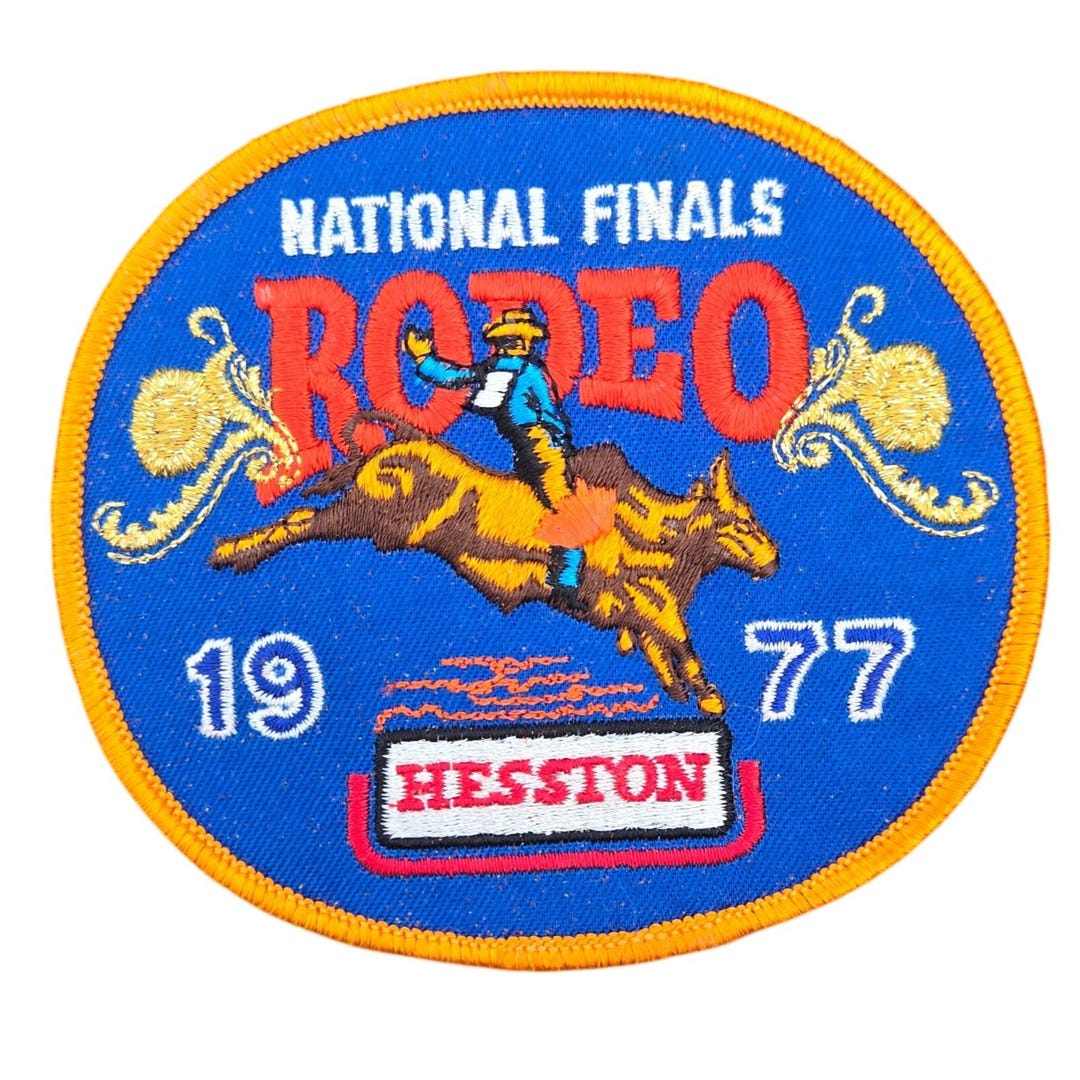 Vintage NFR Rodeo Patch 1977 National Finals Bull Rider Hesston Cowboy ...