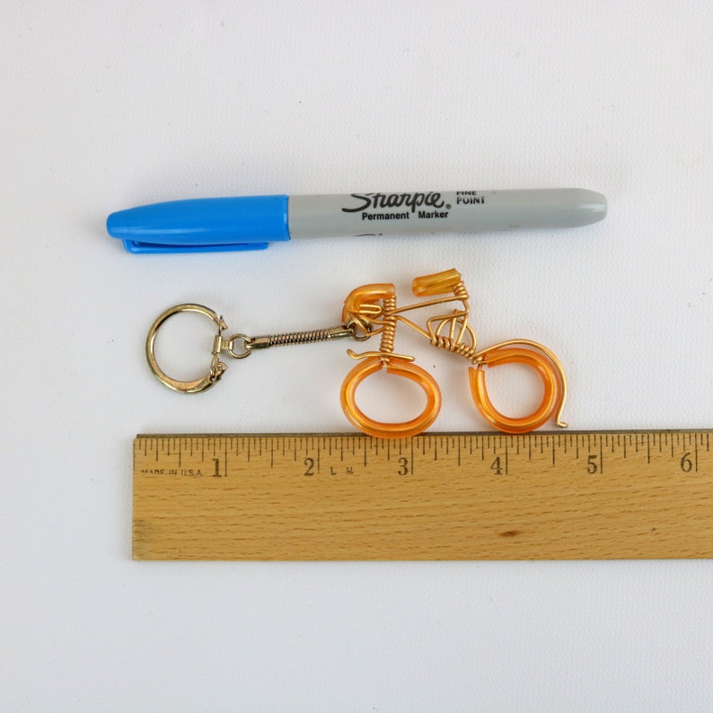 Wire Bicycle Keychain Copper Color Bike Wire Wrapped Bicyclist - Etsy
