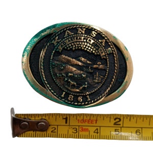 Small Kansas State Seal Belt Buckle Heritage Mint 1982 Ad Astra per ...