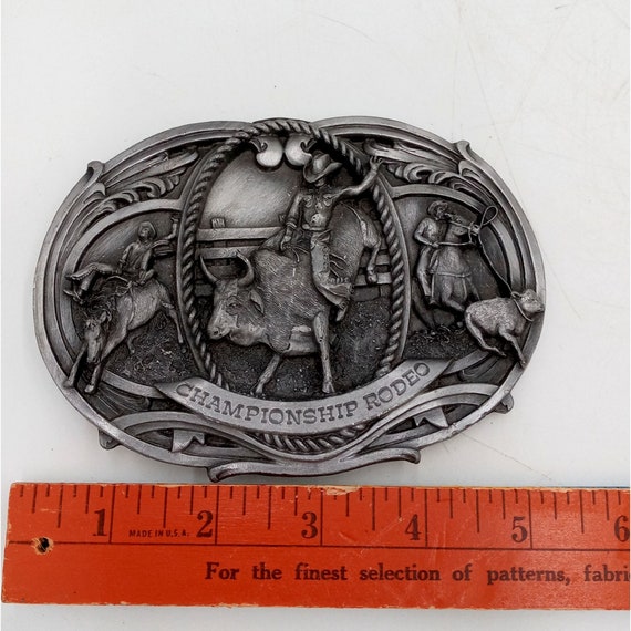 Large Championship Rodeo Belt Buckle Vintage 1986 Bul… - Gem