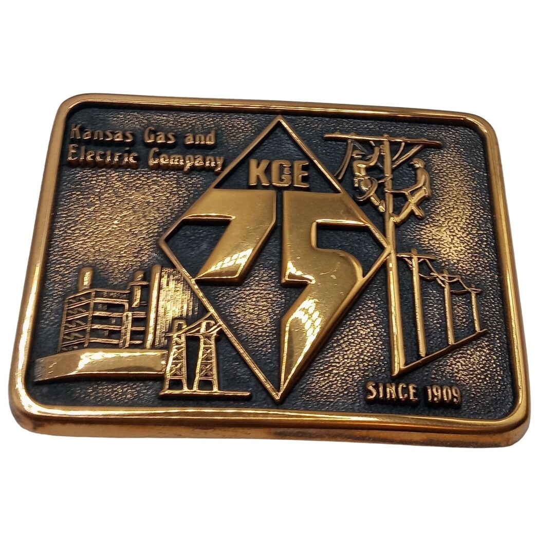 Lineman Belt Buckle 75 Years KGE Kansas Gas Electric Vintage - Etsy