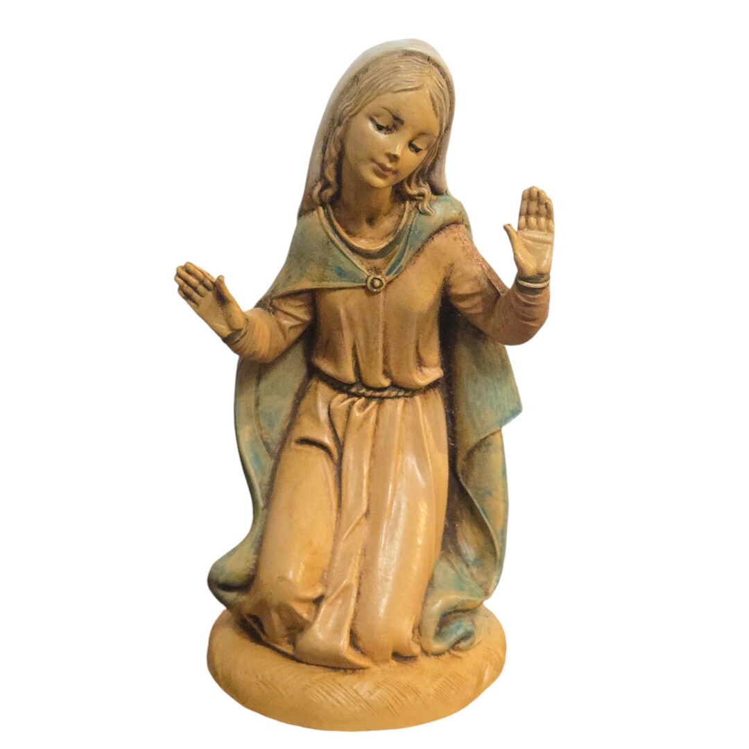 Fontanini Kneeling Mary Figurine Nativity Piece Vintage Depose Italy ...