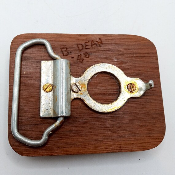 Carved Flower Belt Buckle Wood Carving Signed OOAK Vi… - Gem