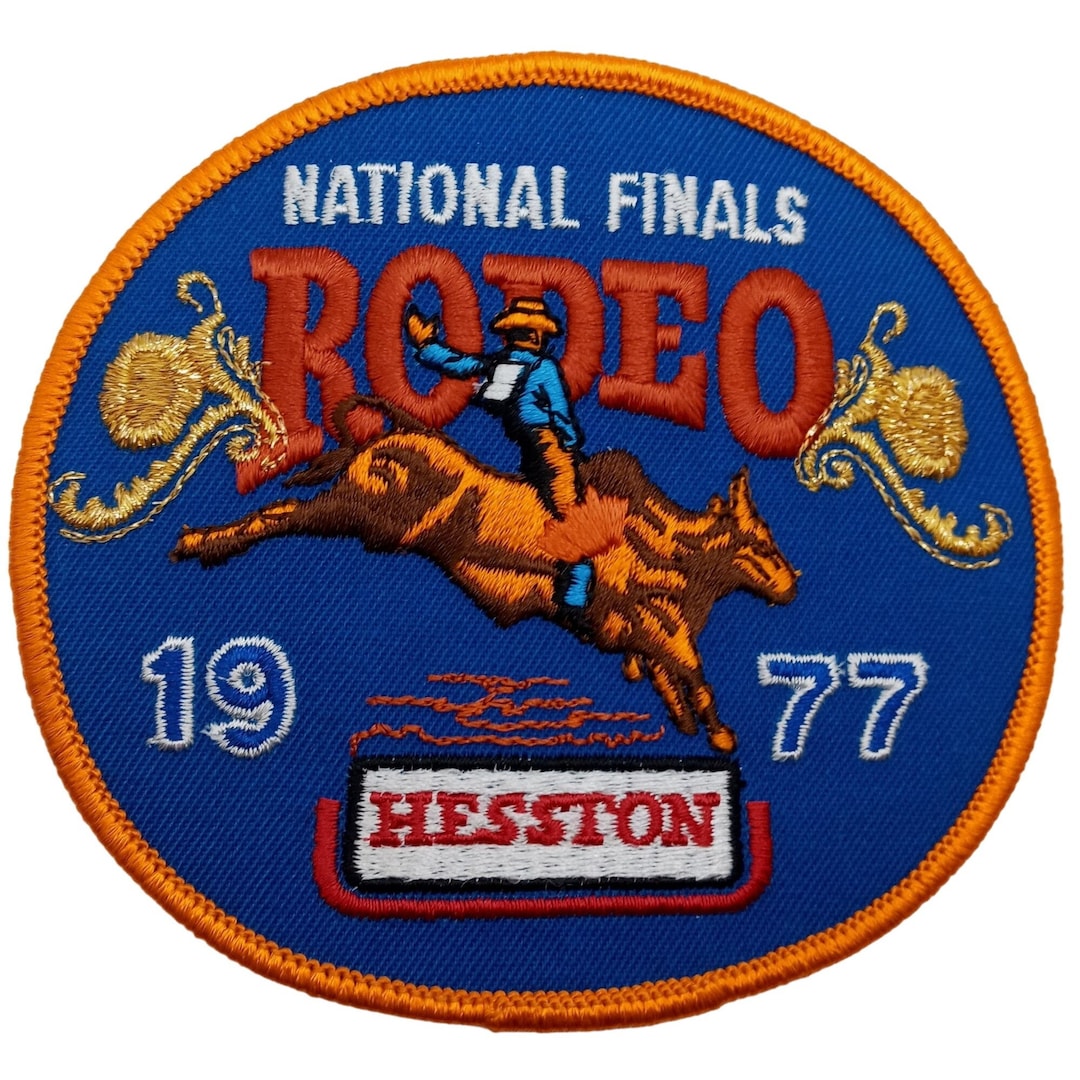 1977 NFR Rodeo Patch National Finals Vintage Bull Rider Hesston Cowboy ...
