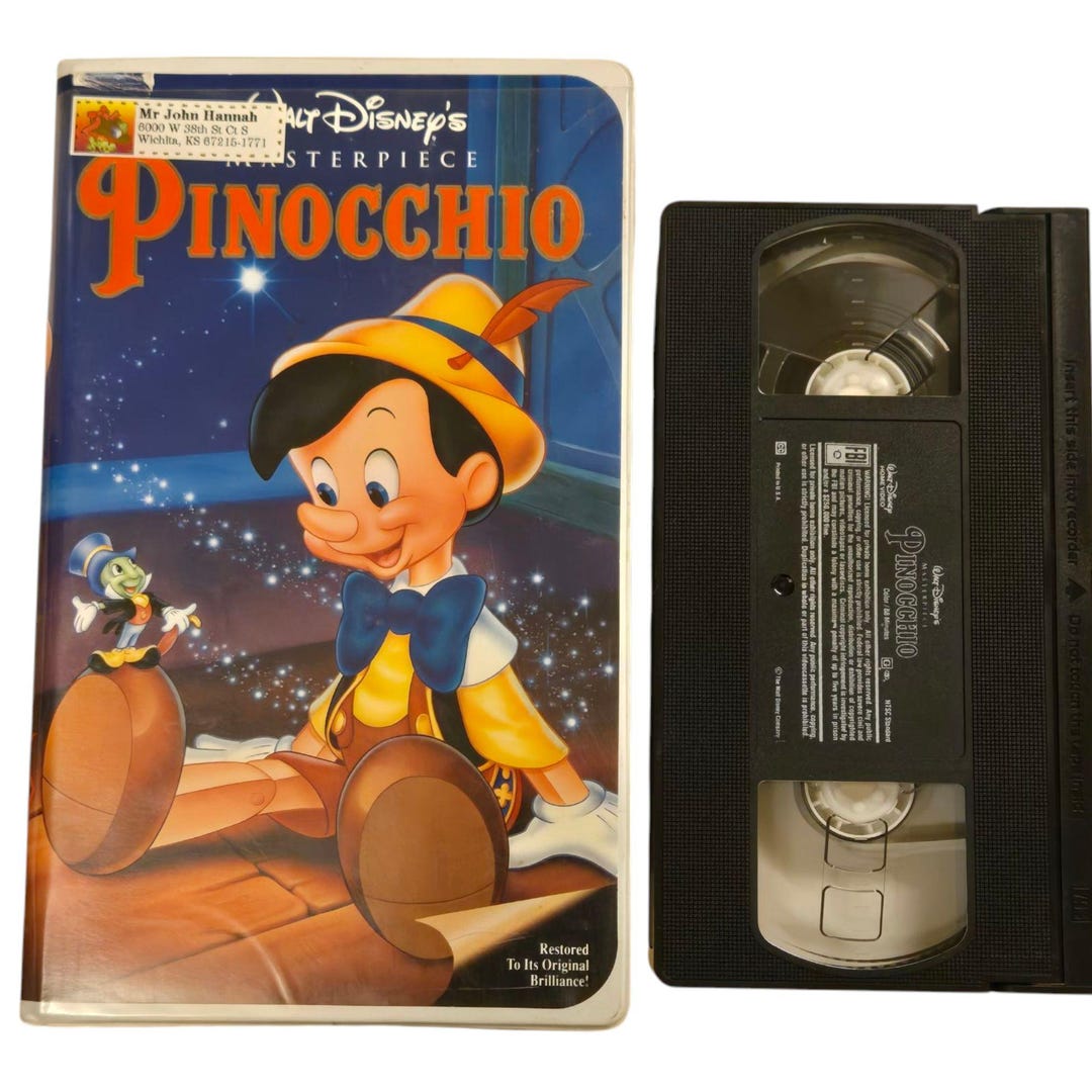 Walt Disneys Masterpiece Pinocchio VHS Clamshell Case 1993 Home Video ...