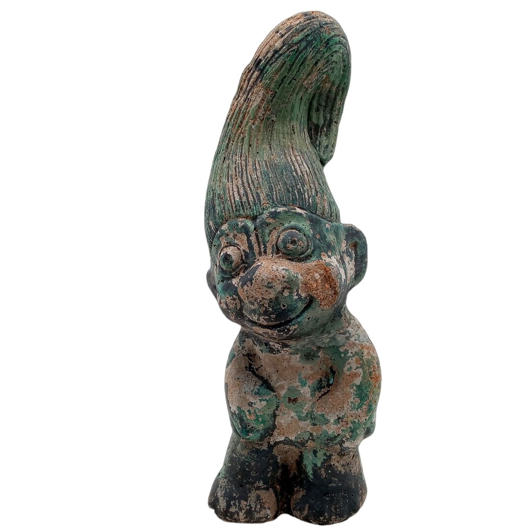 Troll Doll Cement Sculpture Art Statue READ Concrete Vintage RARE Home ...