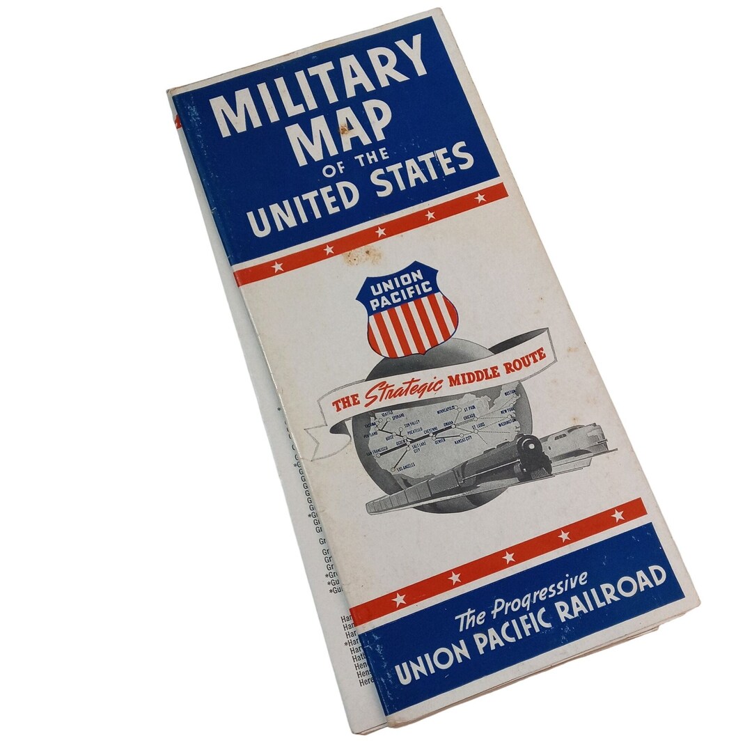 Union Pacific Railroad Military Map of the United States World War II ...