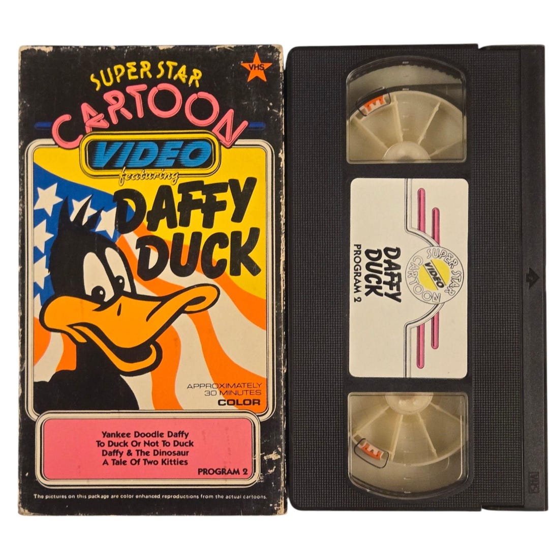 Daffy Duck Super Star Cartoon Video Program 2 VHS Tape 30 Min Color - Etsy