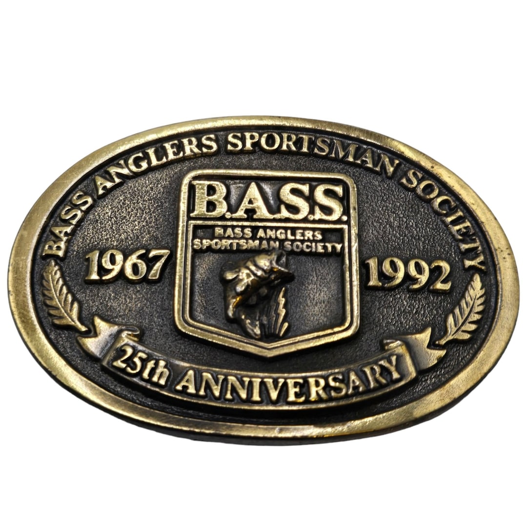 Bass Anglers Belt Buckle 1992 Vintage Sportsman Society Fishing ...