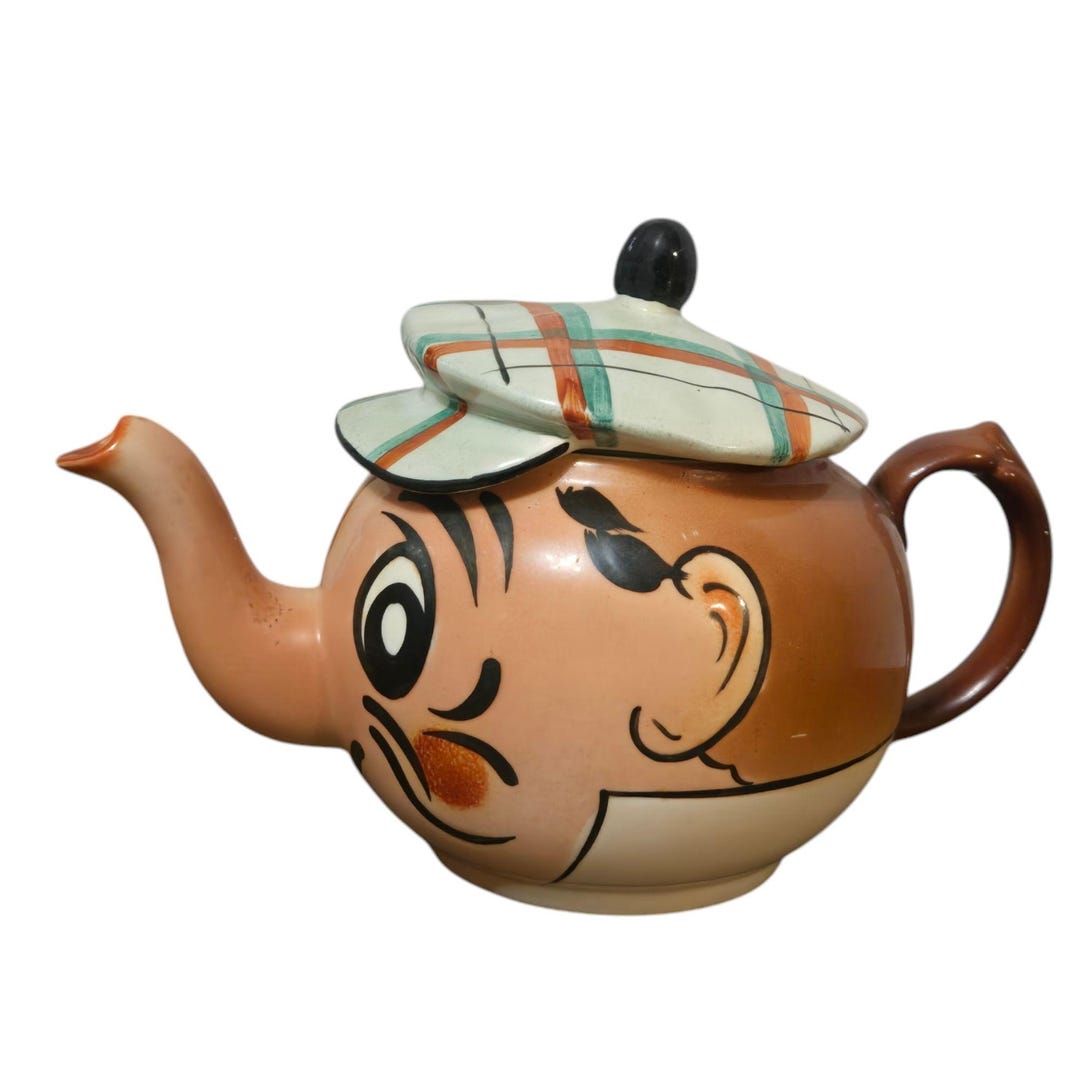 Vintage Andy Capp Cartoon Teapot Wade England Hand Painted Character ...