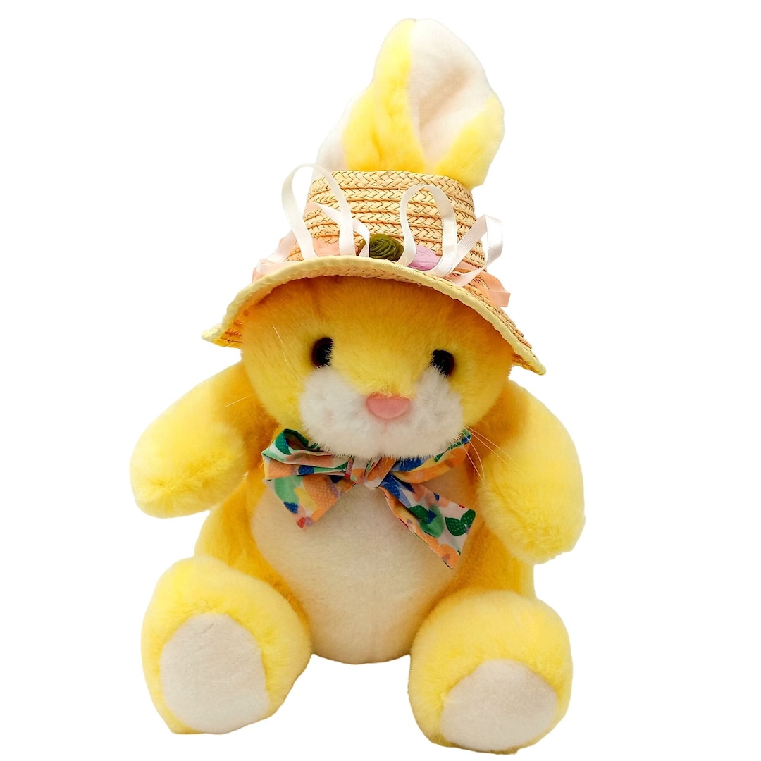 Yellow Bunny Rabbit Plush Easter Spring Walmart Stuffed Animal Vintage ...