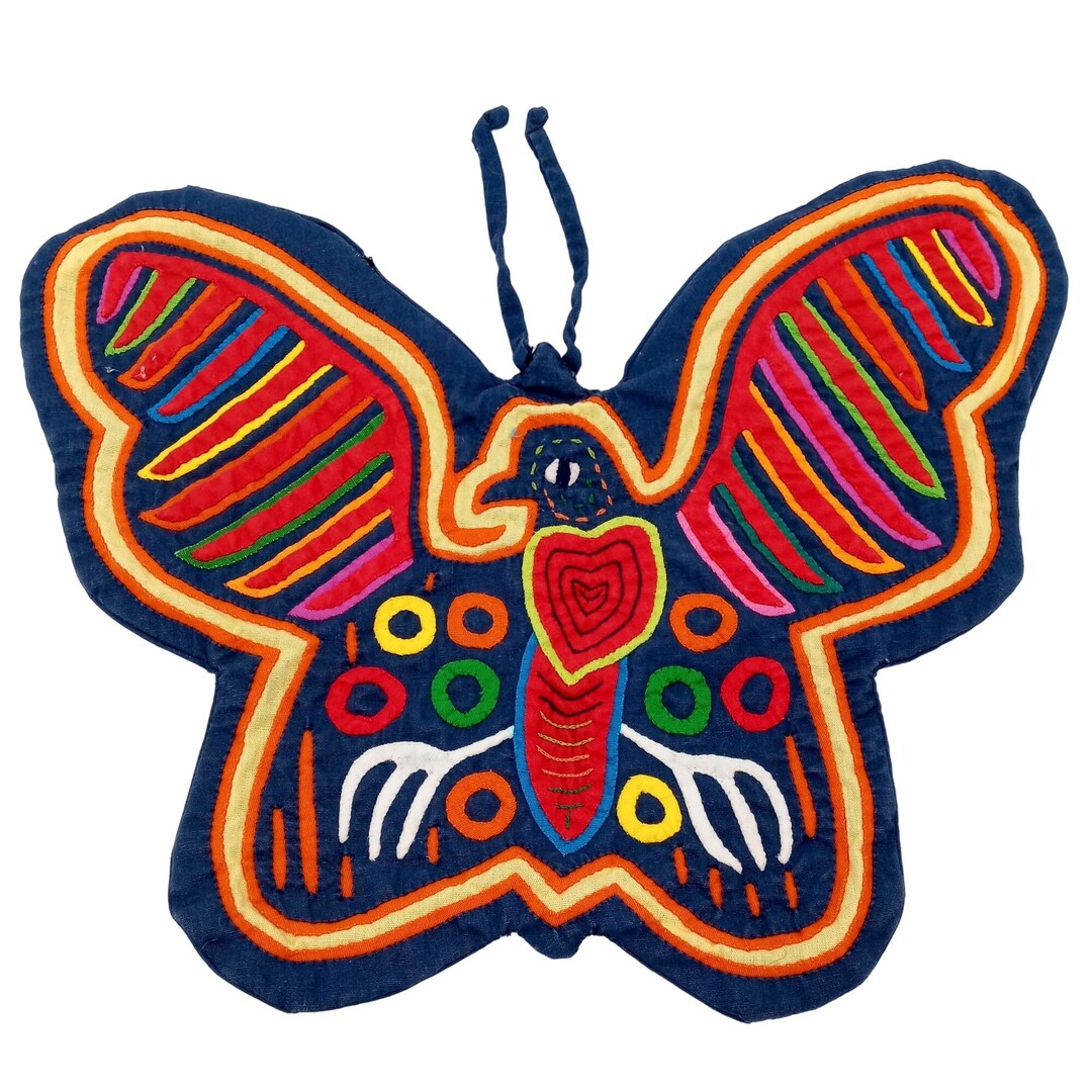 Butterfly Applique Textile Art Tapestry Colorful Boho Tapestry 12 Inch ...