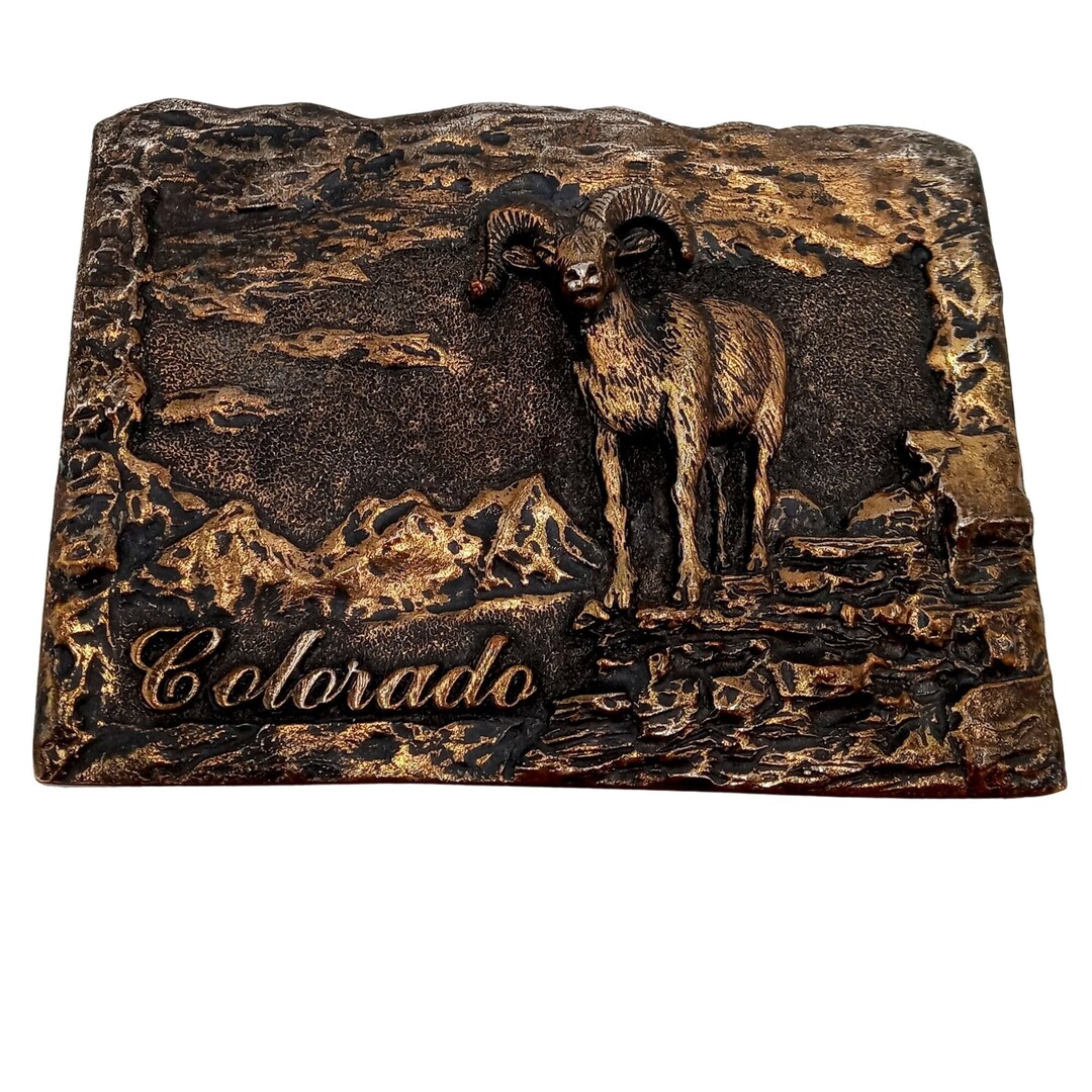 Colorado Belt Buckle Ram Sheep Horns Vintage 1980 Country - Etsy