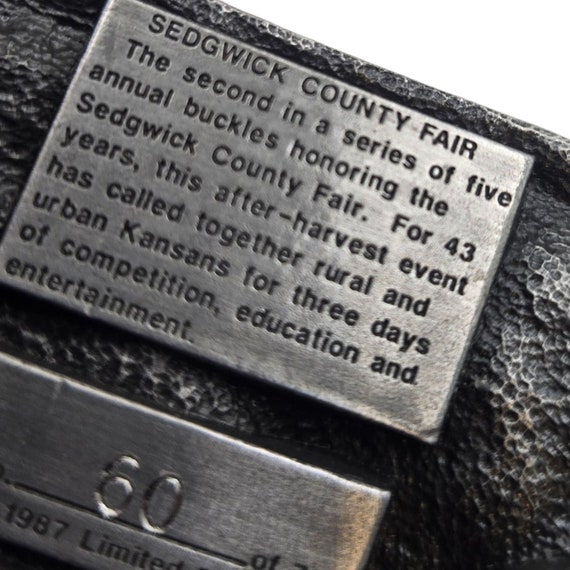 1987 Sedgwick County Fair Belt Buckle Cheney Kansas C… - Gem