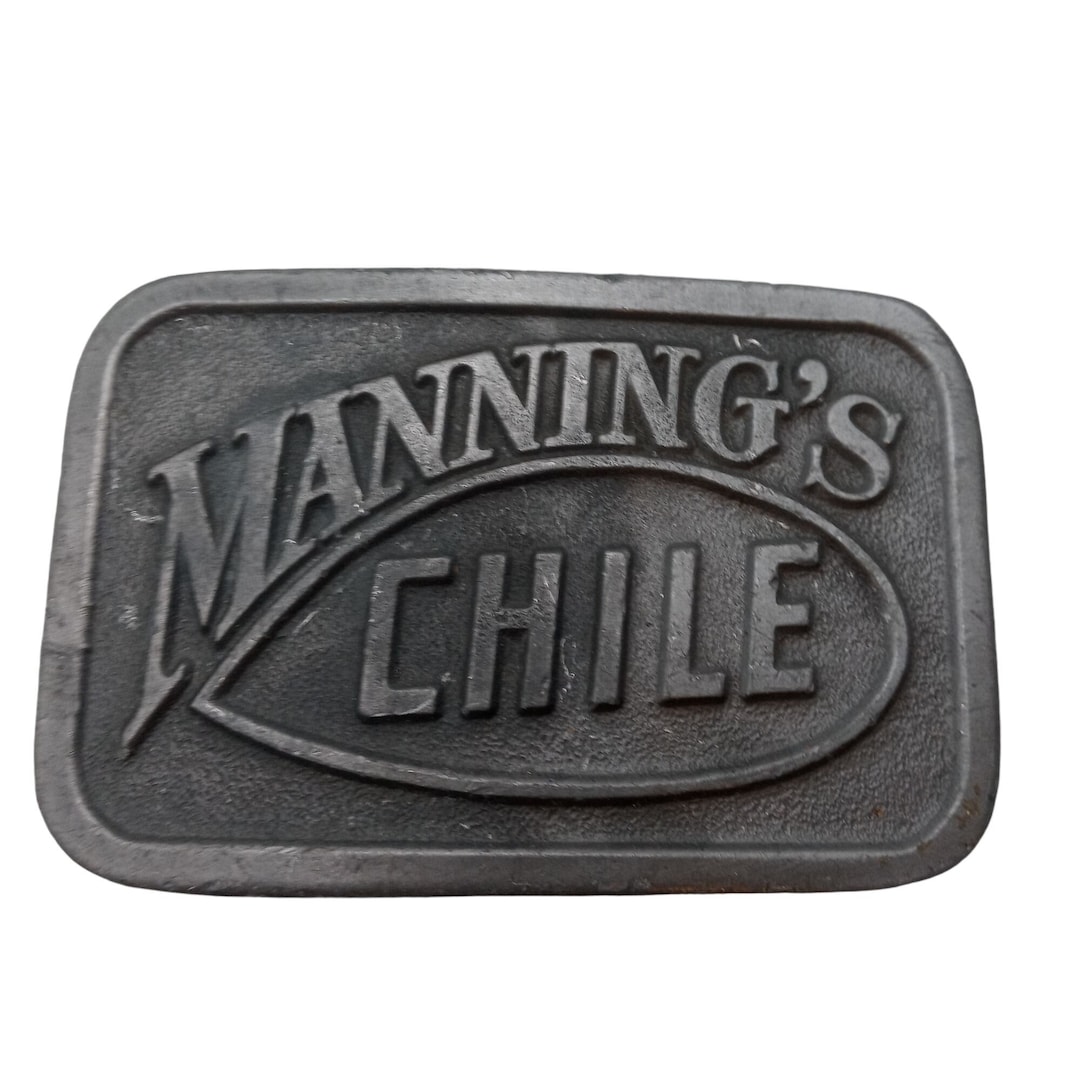 Mannings Chile Belt Buckle Vintage Chili Brick Food Foodie Advertising ...