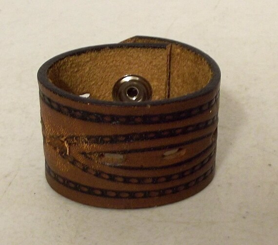 Upcycled Cuff brown Leather Western Boho Bracelet Jewelry | Etsy