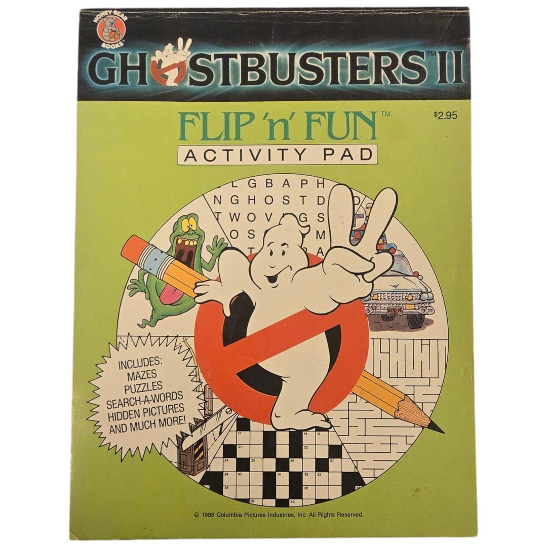 Ghostbusters II Flip N Fun Activity Pad Mazes Puzzles 1988 Kids Book ...