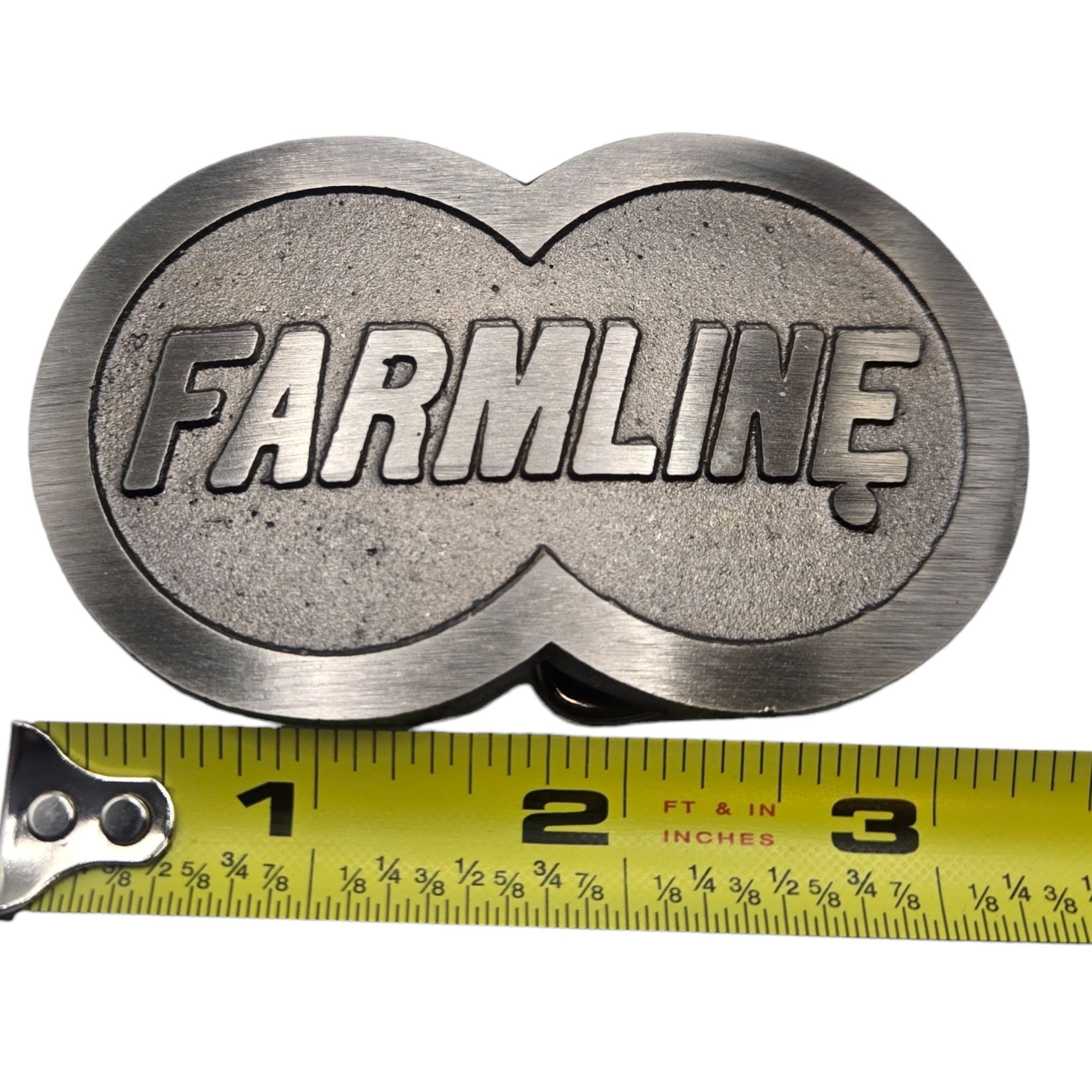 1980s Farmline Belt Buckle Vintage Farm Line Advertising Cowboy Farmer ...