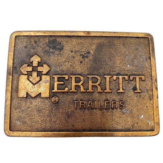 Merritt Trailers Belt Buckle Vintage Livestock Cowboy… - Gem