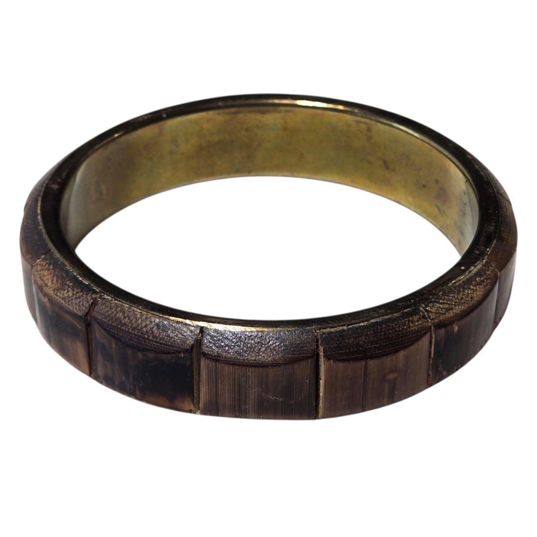 Vintage Wooden Segment Bangle Bracelet Brown Tone AS IS Jewelry - Etsy