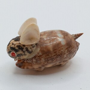 Seashell Bunny Rabbit Figurine Sea Shell Collectible Folk Art Vintage ...