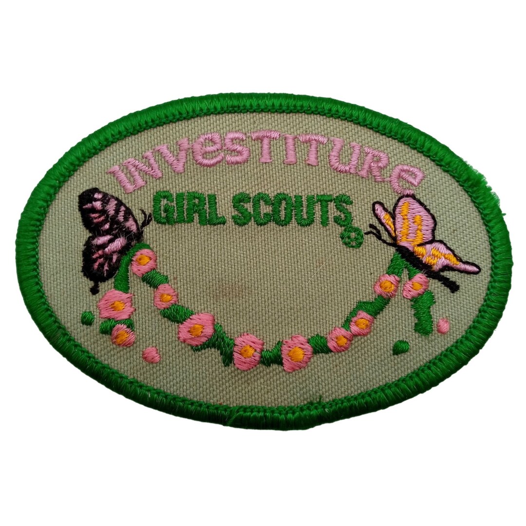 Vintage Girl Scouts Patch Investiture Butterfly Butterflies Flowers ...