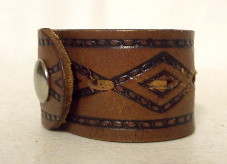 Upcycled Cuff brown Leather Western Boho Bracelet Jewelry | Etsy