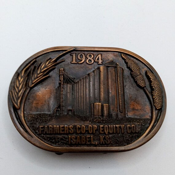 Isabel Kansas Belt Buckle 1984 Grain Elevator KS Farm… - Gem