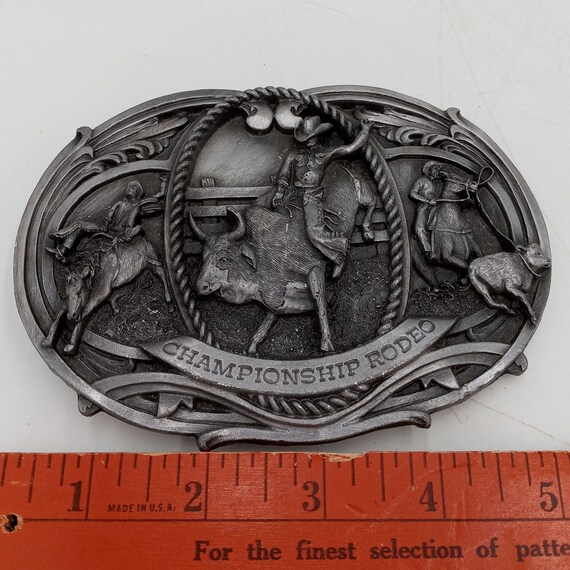 Large Championship Rodeo Belt Buckle Vintage 1986 Bul… - Gem
