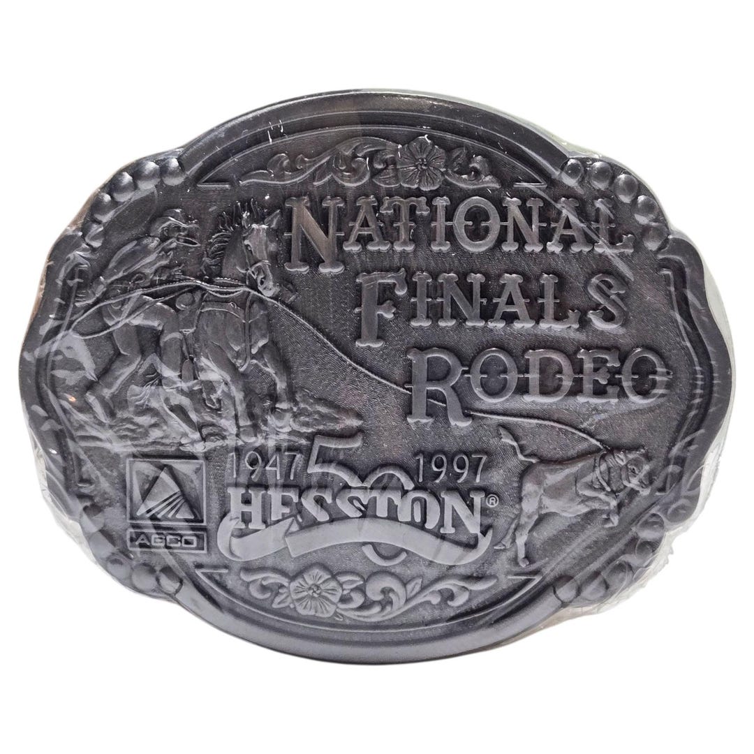 1997 NFR Rodeo Belt Buckle NOS National Finals Hesston Calf Roper Cowboy - Etsy