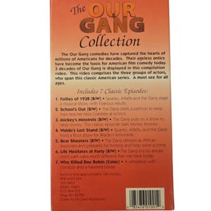 The Our Gang Collection VHS 7 Classic Episodes 160 Minutes Spanky ...