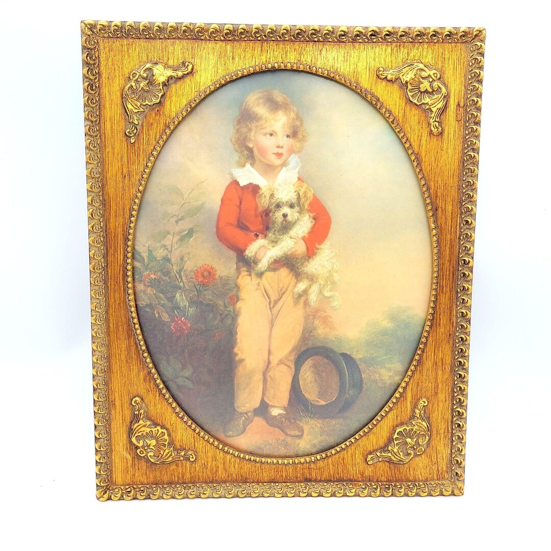 Master Simpson Framed Print Boy With Dog Arthur Devis Vintage Old ...
