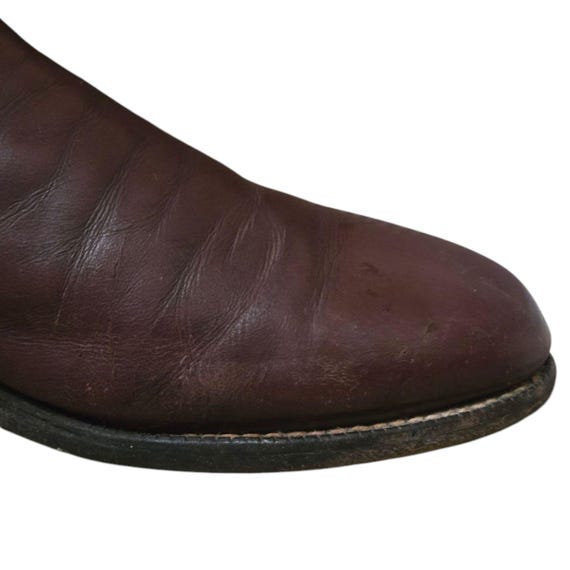 Justin Cowboy Boots Ropers Burgundy Leather Mens 9 D … - Gem