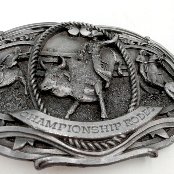 Large Championship Rodeo Belt Buckle Vintage 1986 Bul… - Gem