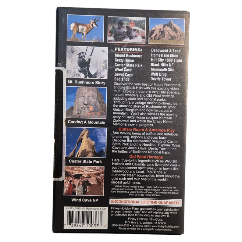 Mount Rushmore VHS Crazy Horse the Black Hills National Park Monument ...