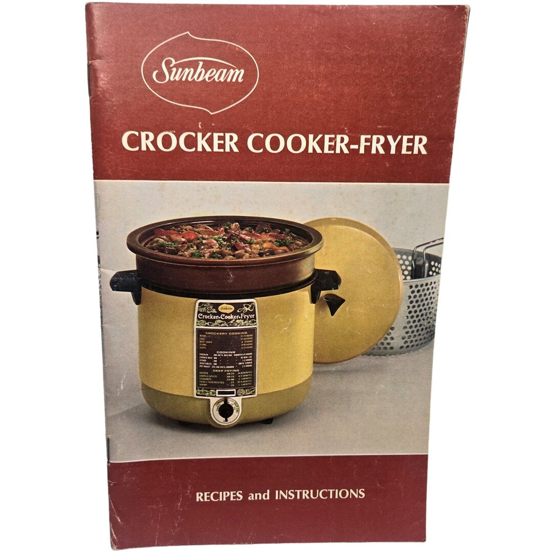 Sunbeam Crocker Cooker Fryer Booklet Retro Cooking Cookbook Vintage - Etsy