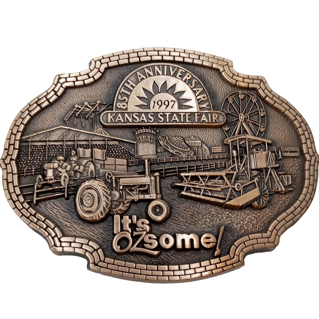 1997 Kansas State Fair Belt Buckle Its Ozsome Tractor Combine KS ...